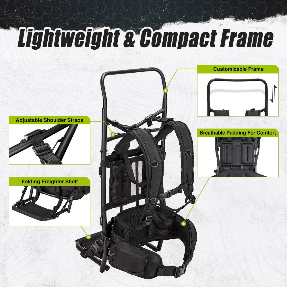 TideWe 5500cu Camping Hiking Backpack External Frame Traveling Daypack ...